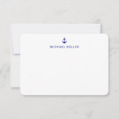 Nautical Anchor Custom Navy Note Cards | Zazzle
