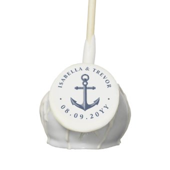 Nautical Anchor Custom White and Navy Cake Pops | Zazzle