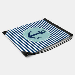Nautical anchor drawstring backpack | sailing bags | Zazzle