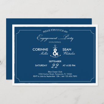 Nautical Anchor Engagement Party Invitation | Zazzle