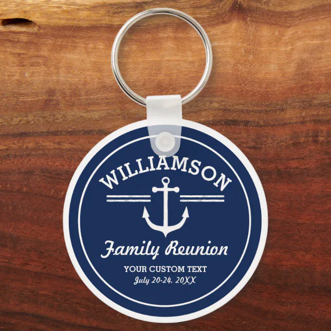 Nautical Anchor Family Reunion Trip Cruise Beach Keychain | Zazzle