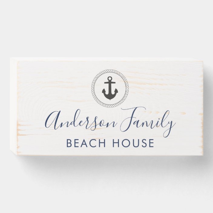 Nautical Anchor | Handwritten Calligraphy Family Wooden Box Sign ...