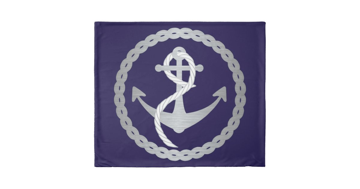 Nautical Anchor in Circle Rope Duvet Cover | Zazzle