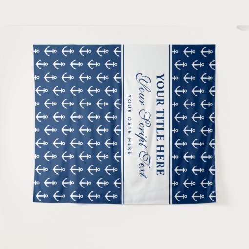 Nautical anchor logo wedding party photo backdrop | Zazzle