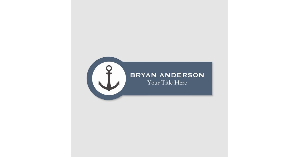Nautical Anchor Name Tag | Zazzle
