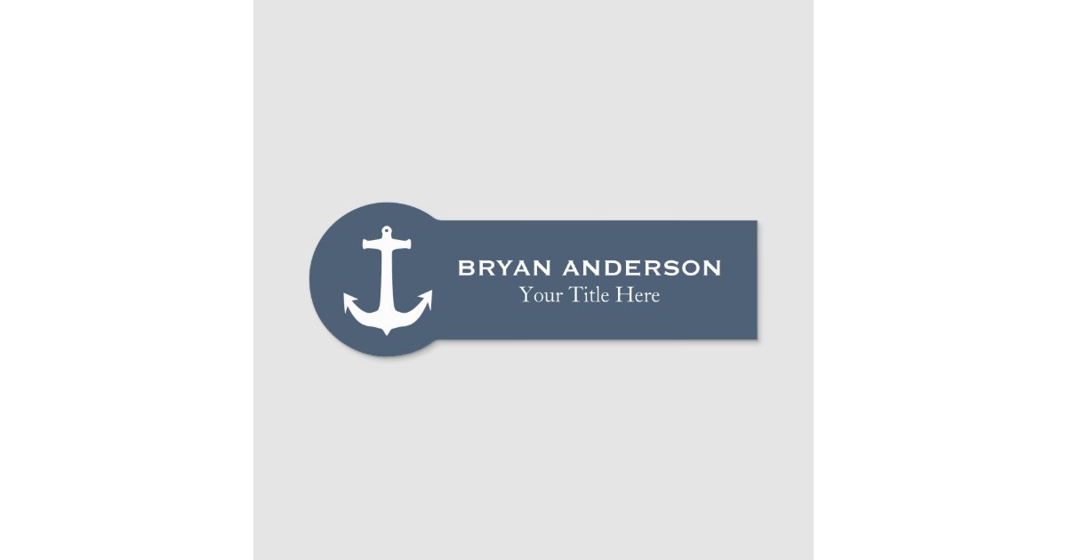 Nautical Anchor Name Tag | Zazzle