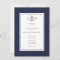 Nautical Anchor Navy Blue Monogram Wedding Photo Invitation | Zazzle
