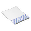 Nautical Anchor Navy Blue Striped Personalized Notepad | Zazzle