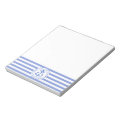 Nautical Anchor Navy Blue Striped Personalized Notepad | Zazzle