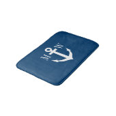 Nautical anchor navy monogram non slip bath mat | Zazzle
