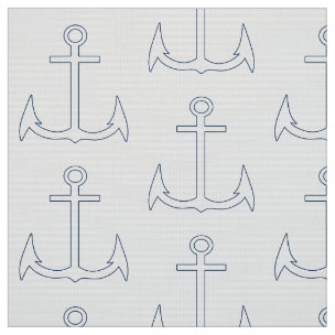 Anchor pattern fabric | Zazzle