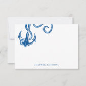 Nautical Anchor Personalized Stationery Small Note Card | Zazzle