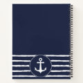 Nautical Anchor Personalized White Navy Blue Notebook | Zazzle