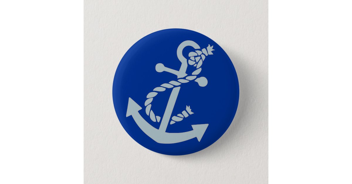 Nautical Anchor Pinback Button | Zazzle