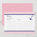 Nautical Anchor Recipe Card | Zazzle