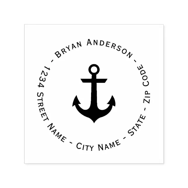Nautical Anchor Return Address Self-inking Stamp | Zazzle