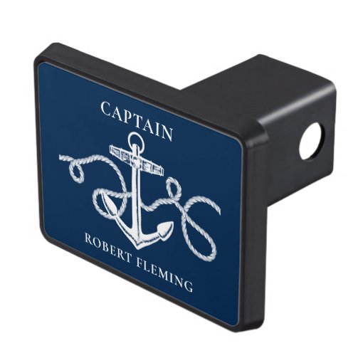 Nautical Anchor Rope Boat Captain Monogram Hitch Cover | Zazzle