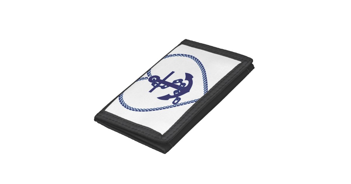 Nautical anchor trifold wallet | Zazzle