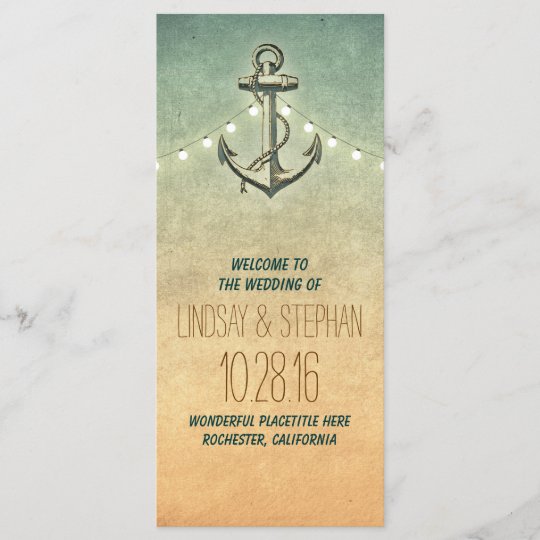 nautical anchor vintage wedding programs | Zazzle.com
