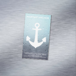 Nautical Anchor Water Drops Magnetic Business Card Magnet | Zazzle