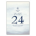 Nautical Anchor Watercolor Ocean Navy Blue Table Number | Zazzle