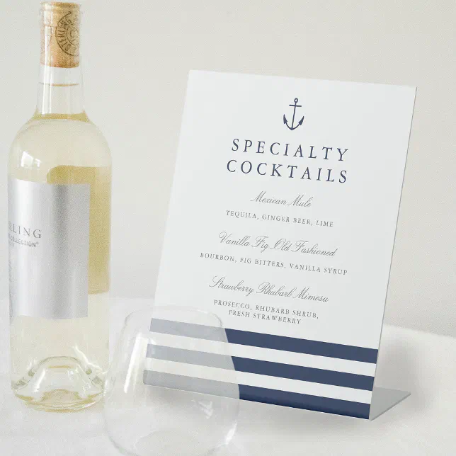 Nautical Anchor Wedding Bar Sign | Zazzle