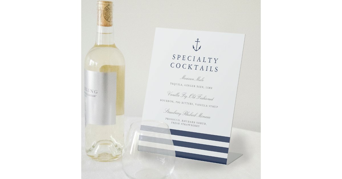 Nautical Anchor Wedding Bar Sign | Zazzle