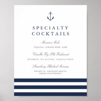 Nautical Anchor Wedding Bar Sign | Zazzle