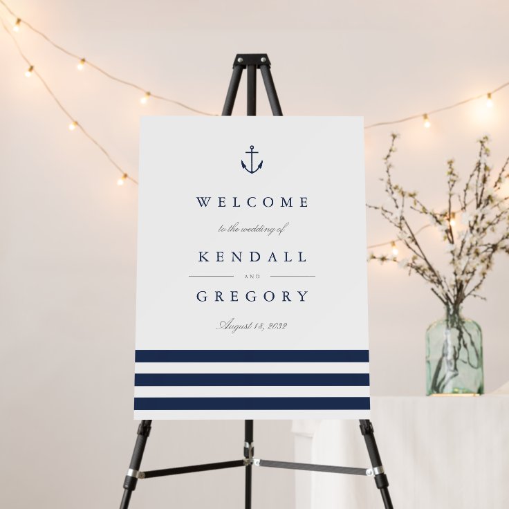 Nautical Anchor Wedding Welcome Sign | Zazzle