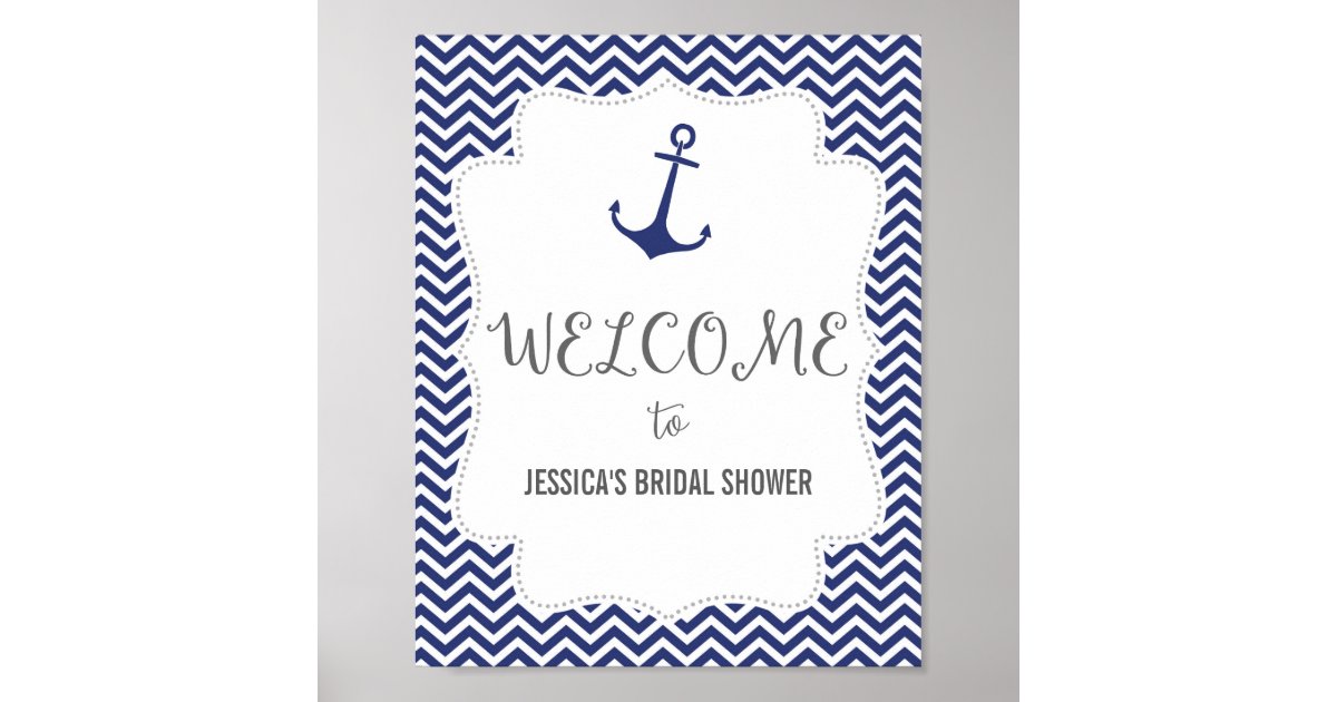 Nautical Anchor Welcome Poster Print | Zazzle
