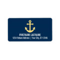 Nautical Anchor with Navy Yellow Chevron Pattern Label | Zazzle