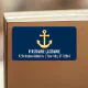 Nautical Anchor with Navy Yellow Chevron Pattern Label | Zazzle