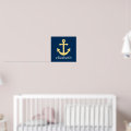 Nautical Anchor with Navy Yellow Chevron Pattern Poster | Zazzle