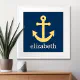 Nautical Anchor with Navy Yellow Chevron Pattern Poster | Zazzle