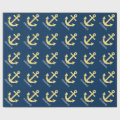 Nautical Anchor with Navy Yellow Chevron Pattern Wrapping Paper | Zazzle