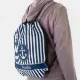 Nautical Anchor with Rope Navy Blue Stripes Custom Drawstring Bag | Zazzle