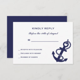 Nautical Anchor with Rope Wedding Invitation | Zazzle