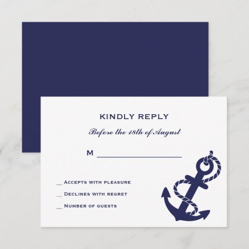 Nautical Anchor with Rope Wedding Invitation | Zazzle