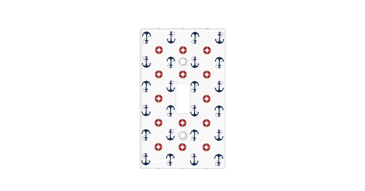 Nautical Anchors and Life Rings Light Switch Cover | Zazzle