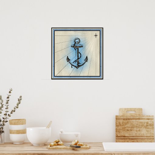 Nautical Anchors Poster | Zazzle