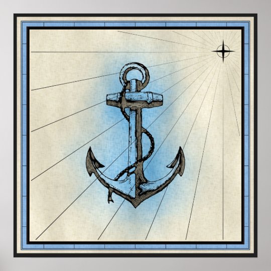 Nautical Anchors Poster | Zazzle.com