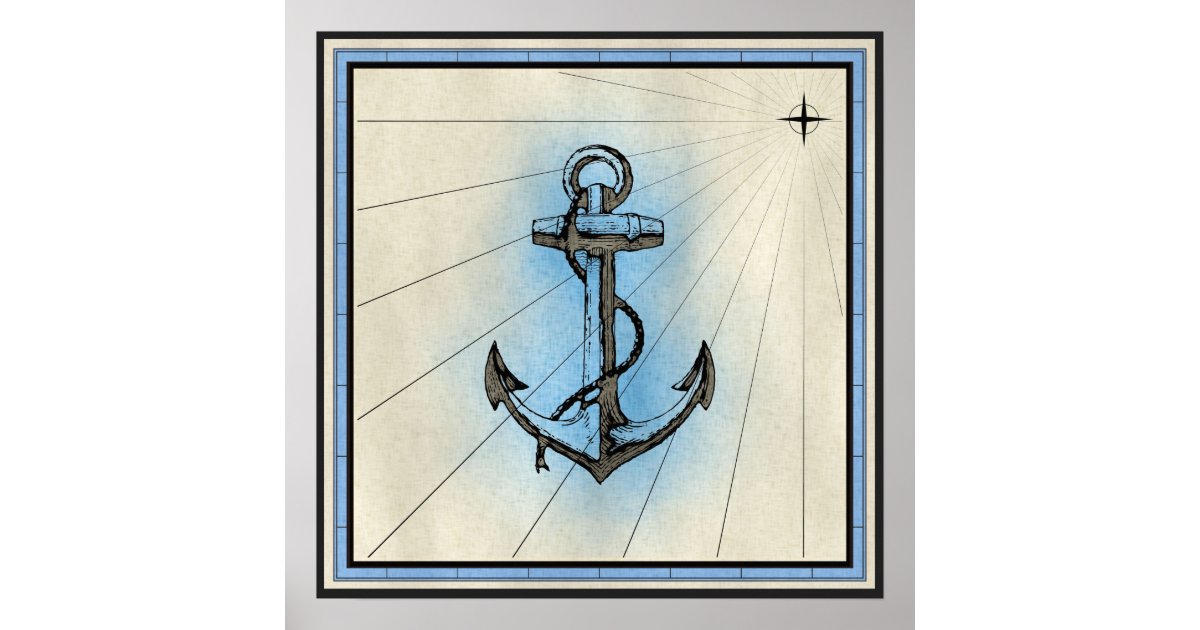 Nautical Anchors Poster | Zazzle