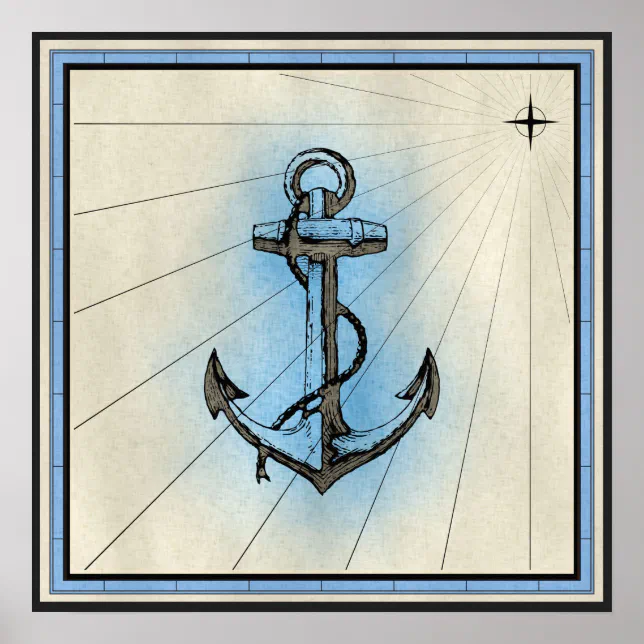 Nautical Anchors Poster | Zazzle
