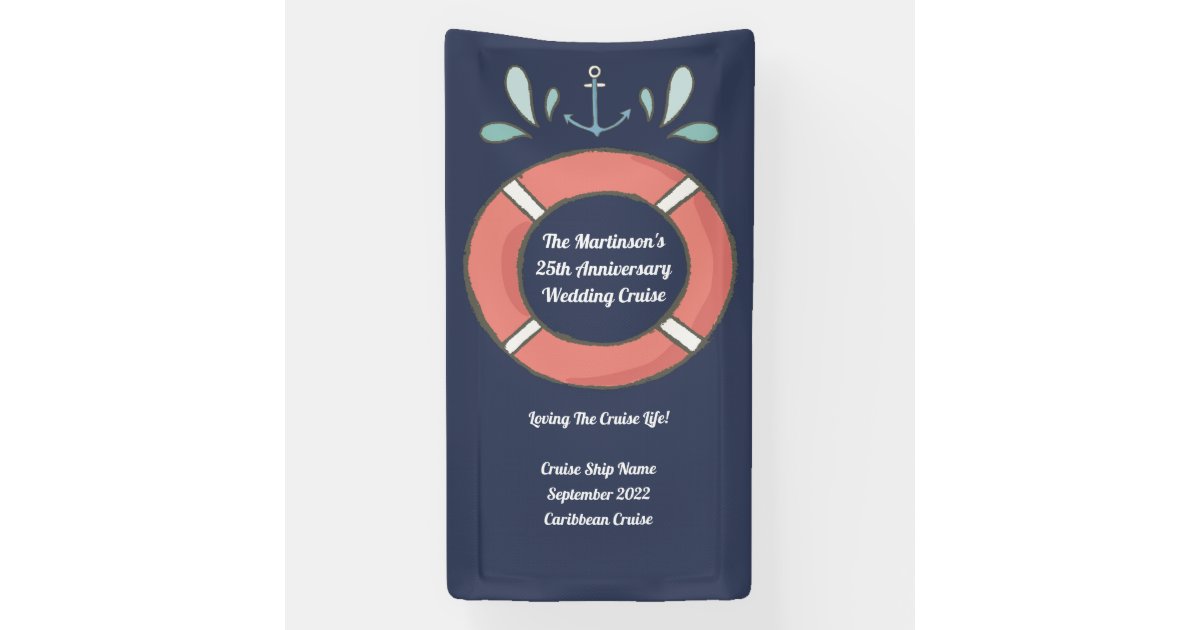 Nautical Anniversary Cruise Decor Stateroom Door Banner | Zazzle