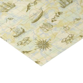 Nautical Antique Map Sea Monsters Ships Anchors Tissue Paper | Zazzle