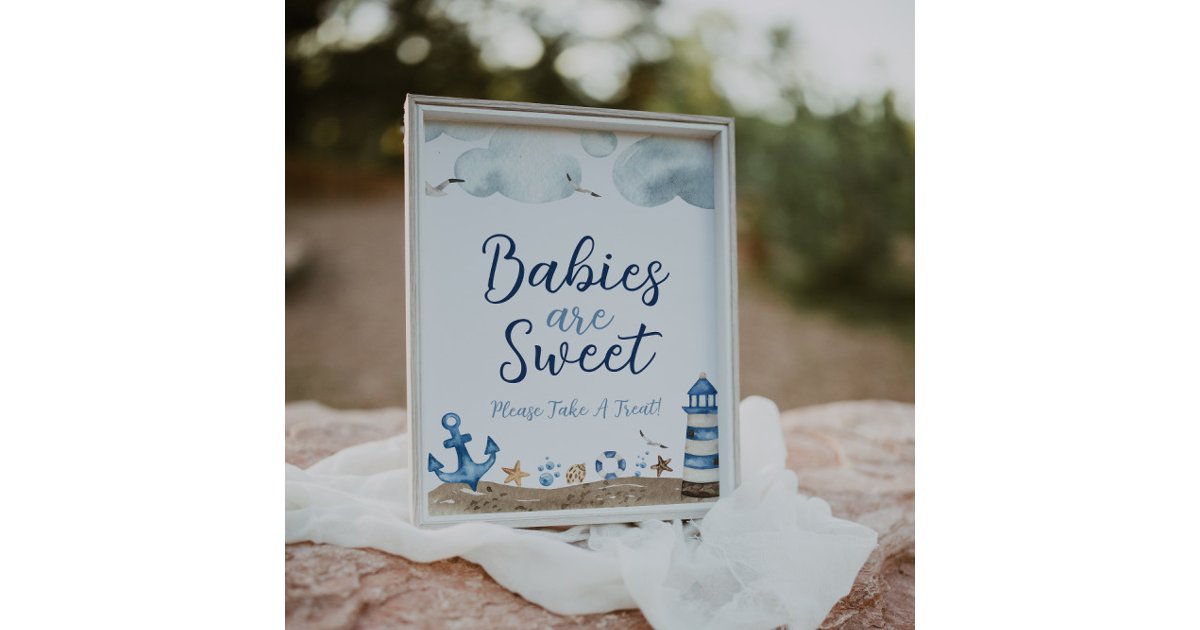 Nautical Babies are Sweet Baby Shower Sign | Zazzle