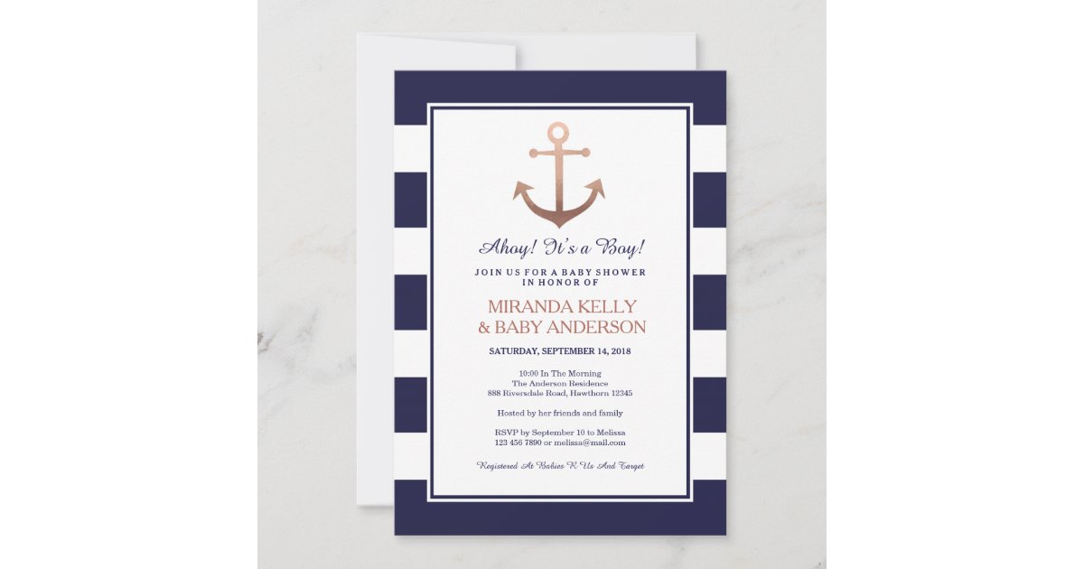 Nautical baby shower invitation, nautical invite | Zazzle