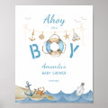 Nautical Baby Shower Welcome Poster | Zazzle