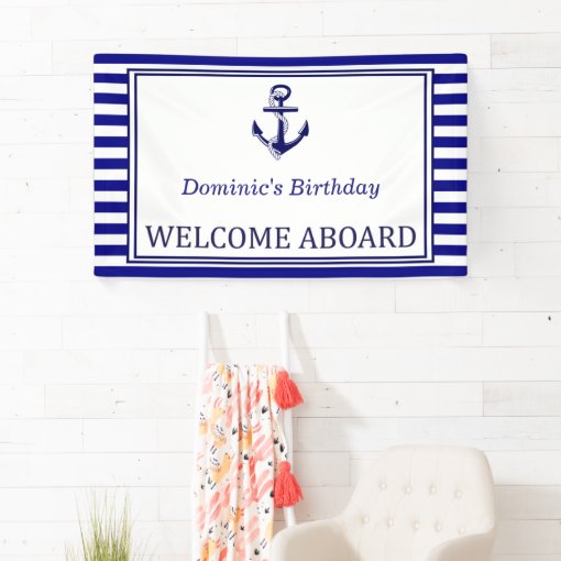Nautical Banner - Navy - Anchor | Zazzle