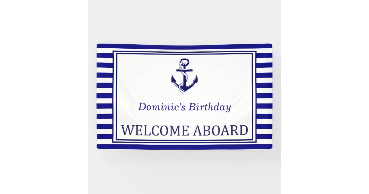 Nautical Banner - Navy - Anchor | Zazzle